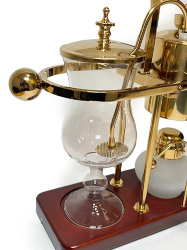 Nispira Belgium Royal Family Balance Syphon Unique Gravity Vintage Coffee Maker Vacuum Brewing System Gold 500 ml