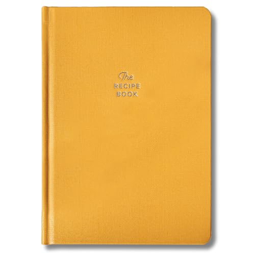 KUNITSA CO. Recipe Notebook - Keepsake Gift. Hardcover Blank Recipe Book to Write in Your Own Recipes, with Journaling Prompts about the Chef. 100 recipes (Mustard Yellow)