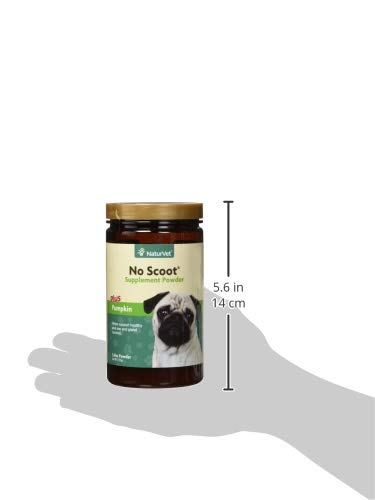 NaturVet - No Scoot for Dogs - Plus Pumpkin - Supports Healthy Anal Gland & Bowel Function - Enhanced with Beet Pulp & Psyllium Husk (5.4oz Powder)
