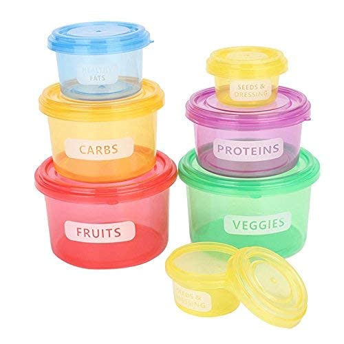 Food Storage Container Easy Way to Lose Weight Perfect Portions Lunch Box, Weight Control Containers Storage Boxes 7pcs/Set