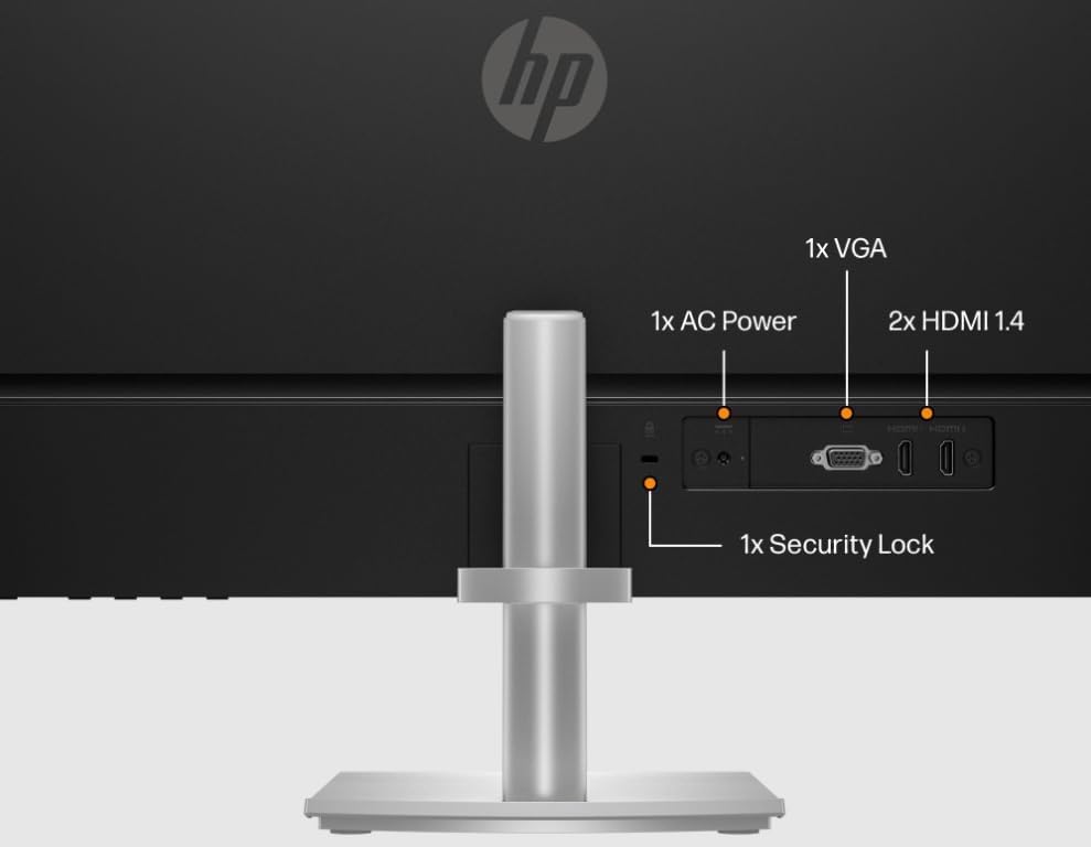 HP 27 inch 1080P Computer Monitor in Silver and Black, 27" Full HD (1920 x 1080) 75Hz Anti-Glare IPS Display with AMD FreeSync, 2 HDMI, 1 VGA, Highly Accurate Color (2024 Model) with Docztorm Dock