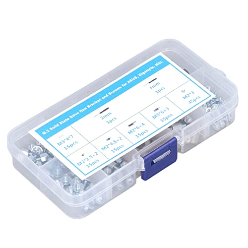 FTVOGUE Laptop Repair Screws M.2 Solid State Drive Fixing Studs Computer Standoffs Screws Assortment Kit with a Screwdriver with Screwdrivers and Hex Head Bracket, Micro Screwdriver