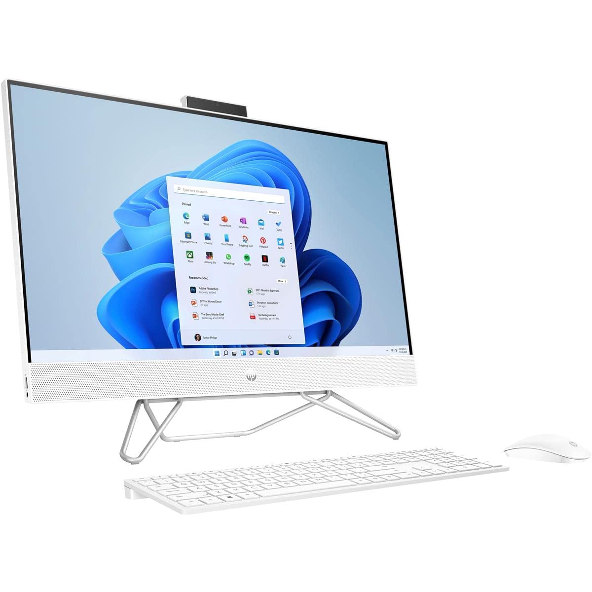 HP 27-cb1277c 27" Full HD Touchscreen All-in-One Desktop Computer, AMD Ryzen 7 5825U 2.0GHz, 16GB RAM, 512GB SSD + 1TB HDD, Windows 11 Home, Starry White - Refurbished (Renewed)