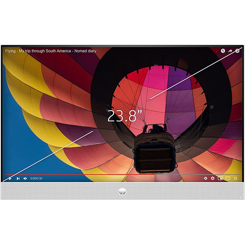 HP 577C3AA#ABA 23.8" Intel Celeron J4025 8GB/256GB SSD All-in-One Desktop PC Bundle with HyperX DuoCast RGB USB Gaming Condenser Microphone, Black and Fury S Pro X-Large Gaming Mouse Pad (Renewed)
