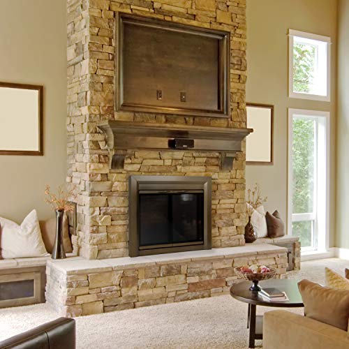 Pleasant Hearth CA-3202 Cahill Fireplace Glass Door, Antique Brass, Large