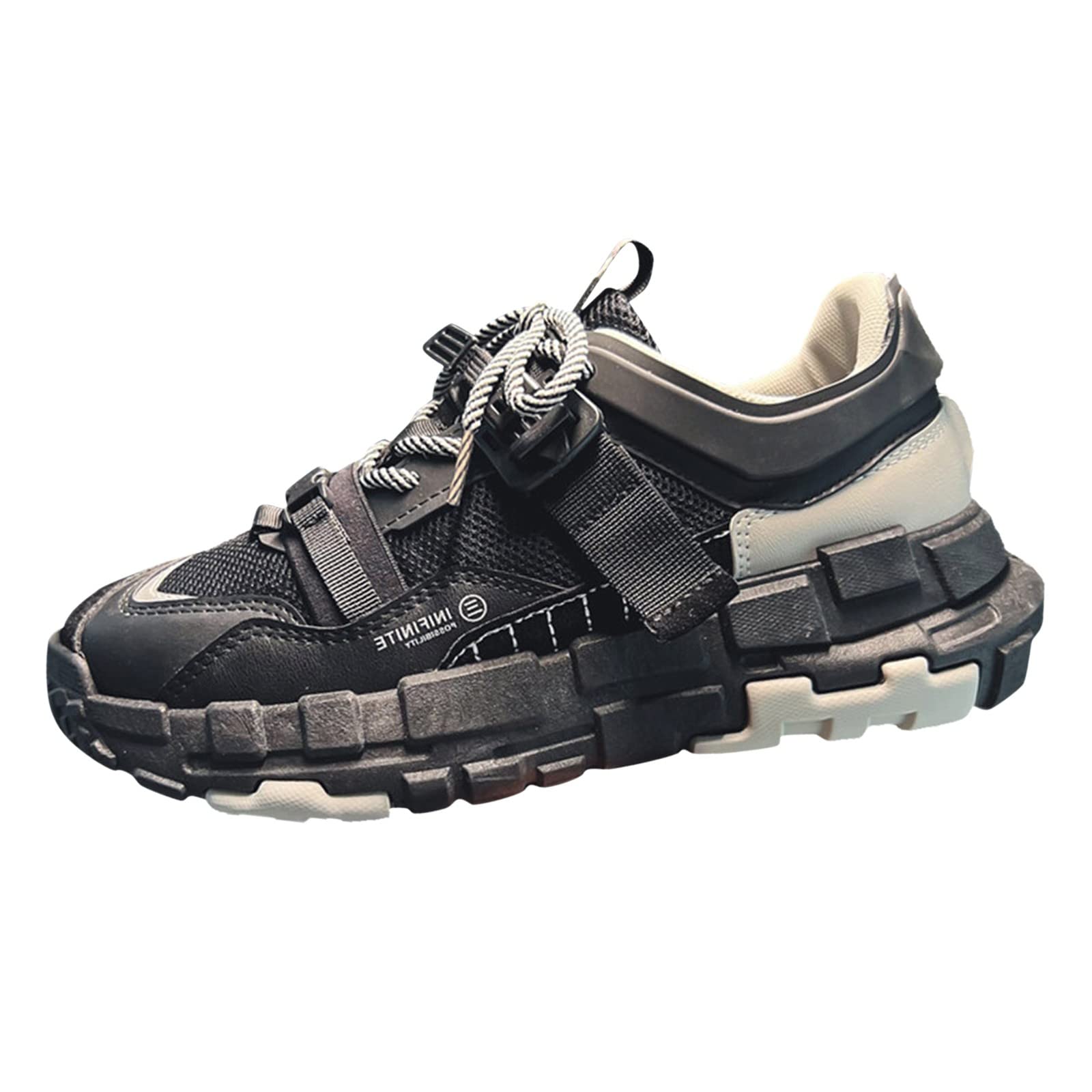 FASDNENDYS Men Low Top Breathable Mesh Casual Sport Shoes Boot Shoes Men Black