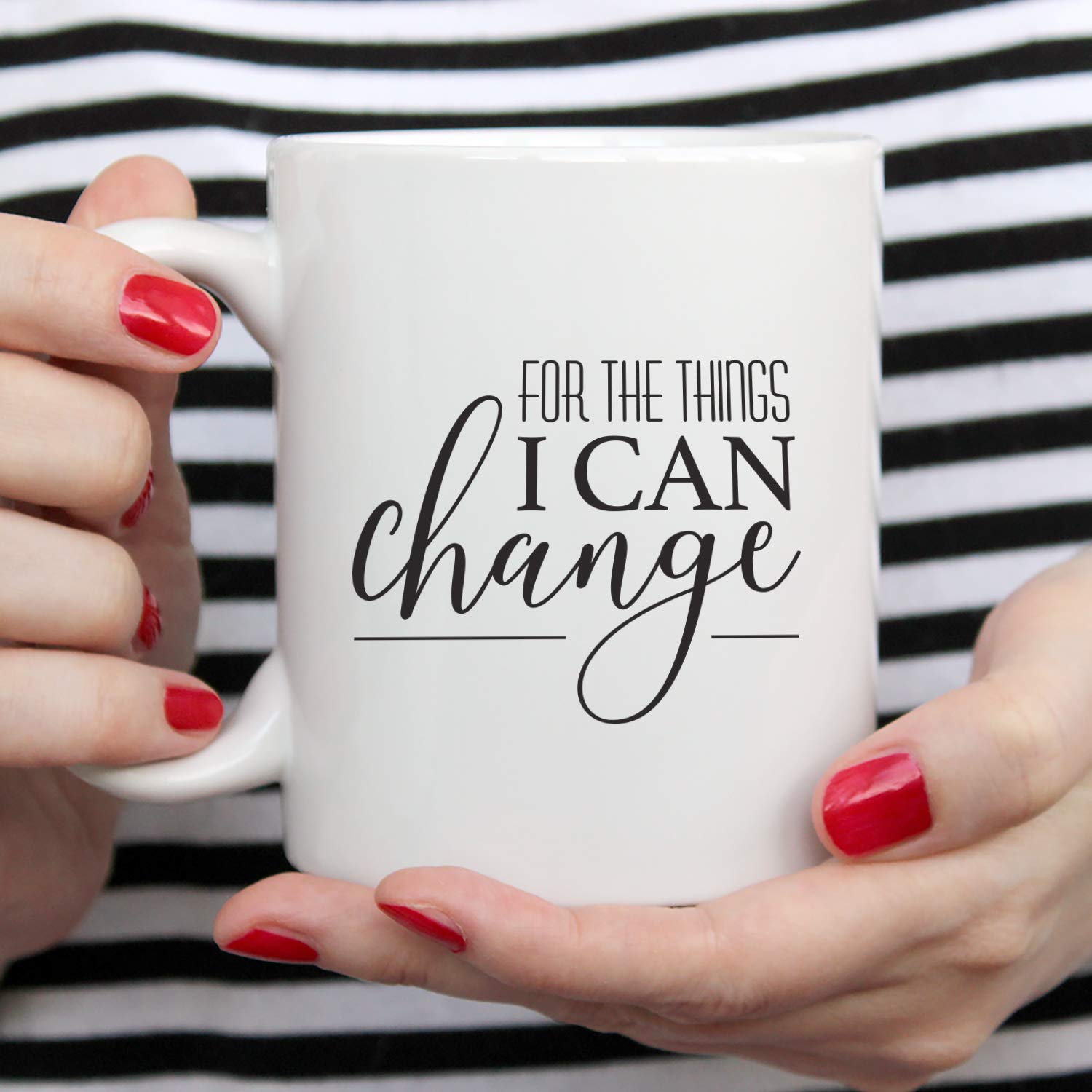 For The Things I Can And Cannot Change Coffee Mug And Stemless Wine Glass Gift Set/Funny Sarcastic Cup Combo/Humorous Beverage Present