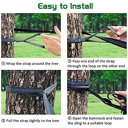 Fuegobird Heavy Duty Outdoor Hammocks, Nylon Parachute Material 330lbs, Portable Carrying Bag with 2 Hanging Straps, Camping, Hiking, Travel
