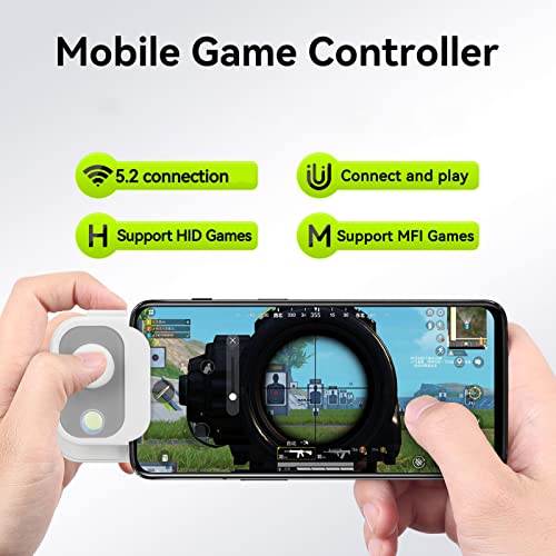 Game Control Touch, Universal Comfortable Grip Mobile Phone Game Joystick 4 Modes Prevent Loss for Android for Tablets (White)