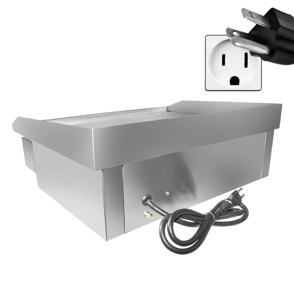 GorillaRock Flat Top Griddle | Teppanyaki Grill with Single Thermostat | Commercial Griddle | 21.50β x 16.00β | 110V