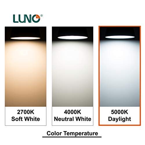 LUNO A19 Non-Dimmable LED Bulb, 14W (100W Equivalent), 1500 Lumens, 5000K (Daylight), Medium Base (E26), UL Certified (6-Pack)