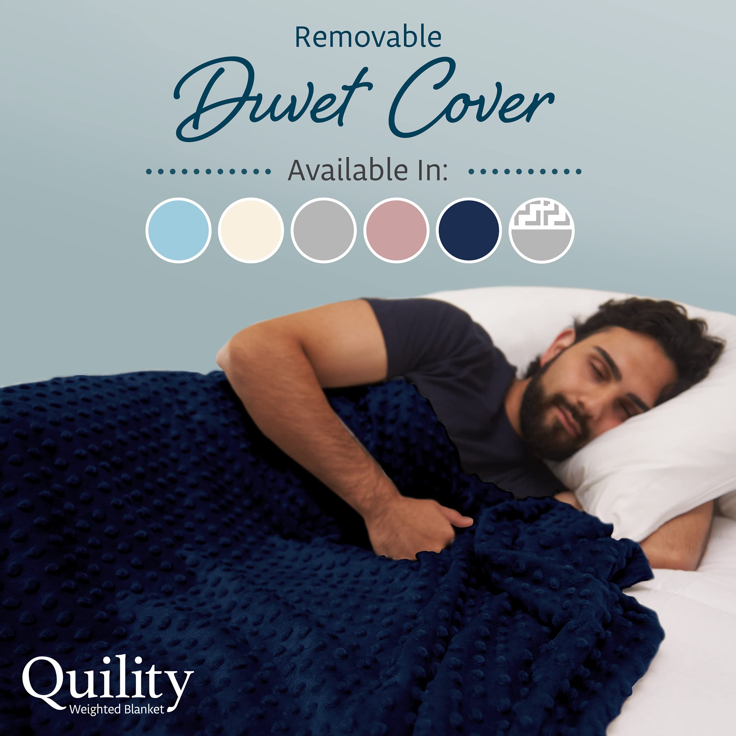 Quility Weighted Blanket for Kids & Toddlers - 12 LB Twin Size Kids Weighted Blanket for Cooling & Heating - 100% Cotton Blanket w/Glass Beads, Machine Washable - 48"x72", Navy