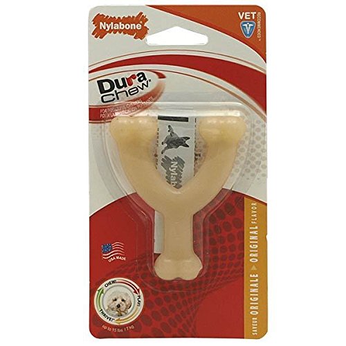 NB Tough Nylon Dog Toys Durable Wishbone Shaped Dental Chew Deterrent - Choose Size(Wolf - 6")