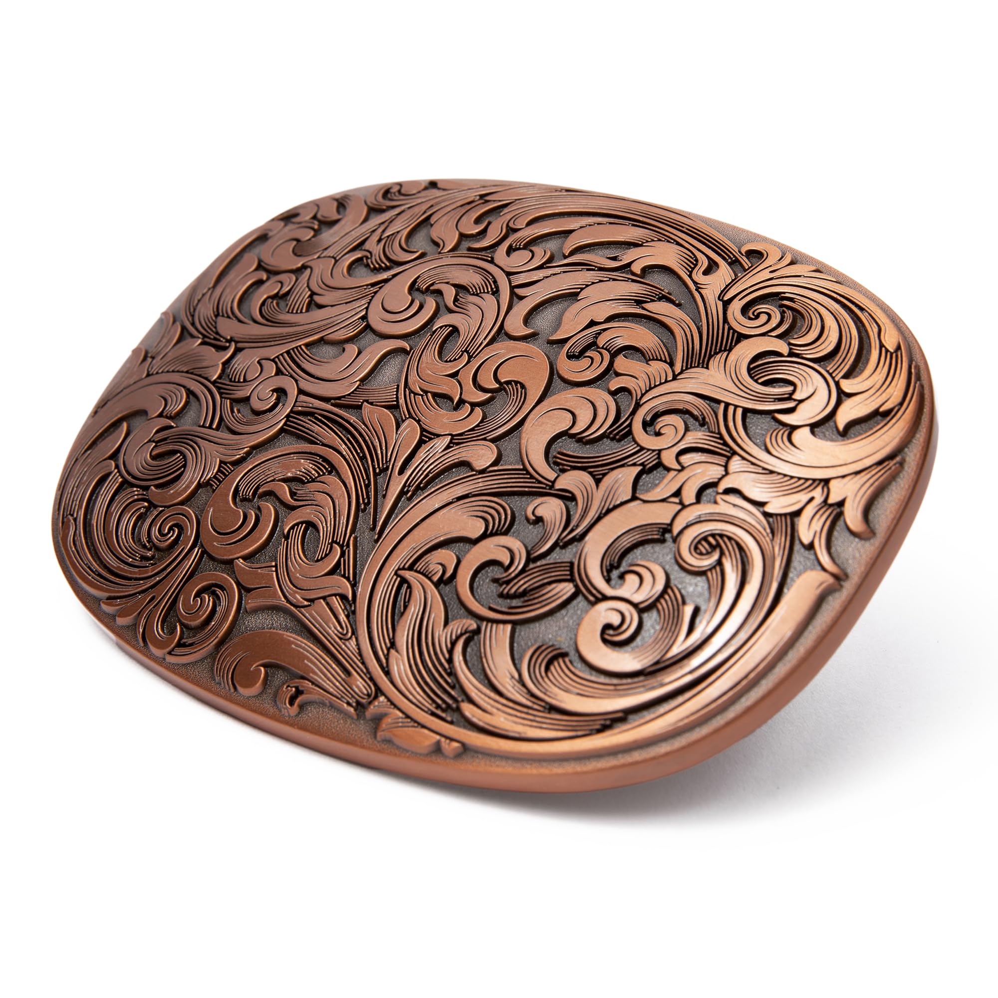 Itera Antique Silver Engraved Floral Belt Buckle - Stylish, Heavy-Duty, Vintage Western Accessory
