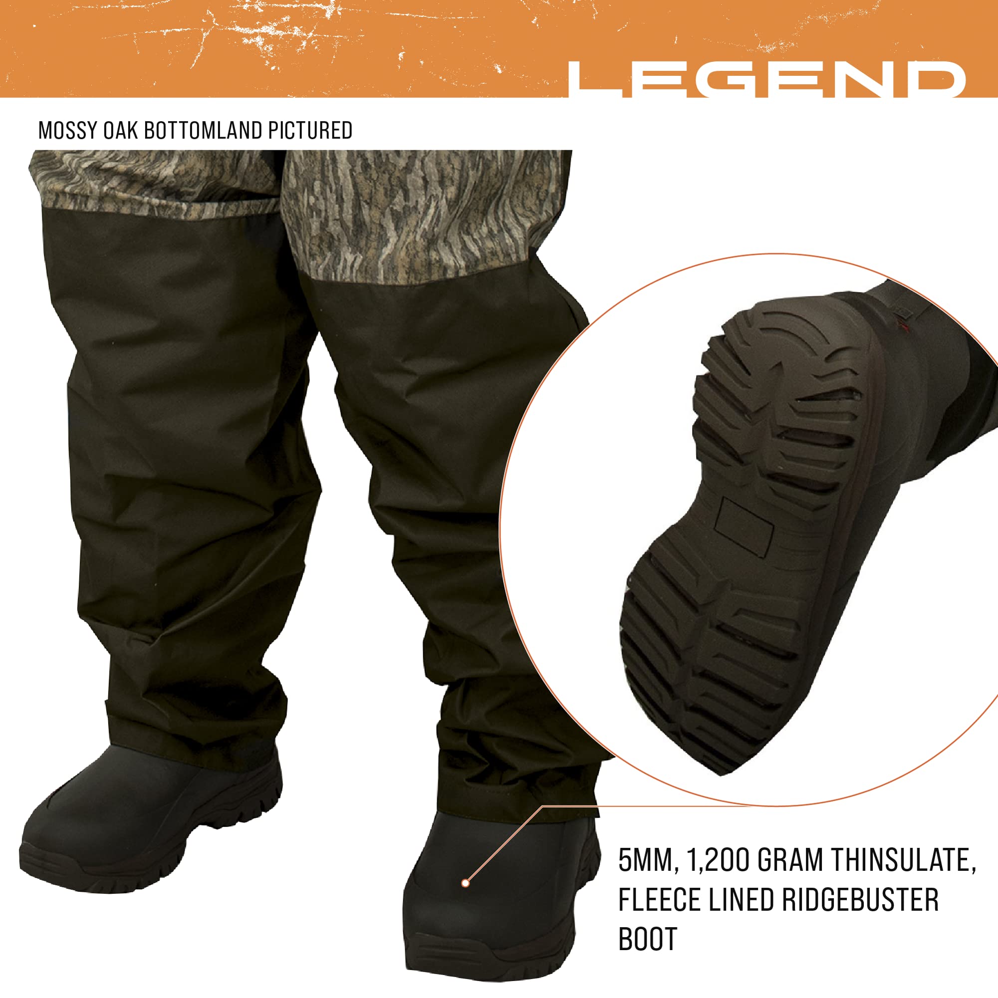 FROGG TOGGS Men's Legend 2-N-1 Hunting Wader with Zip in/Out Primaloft Liner