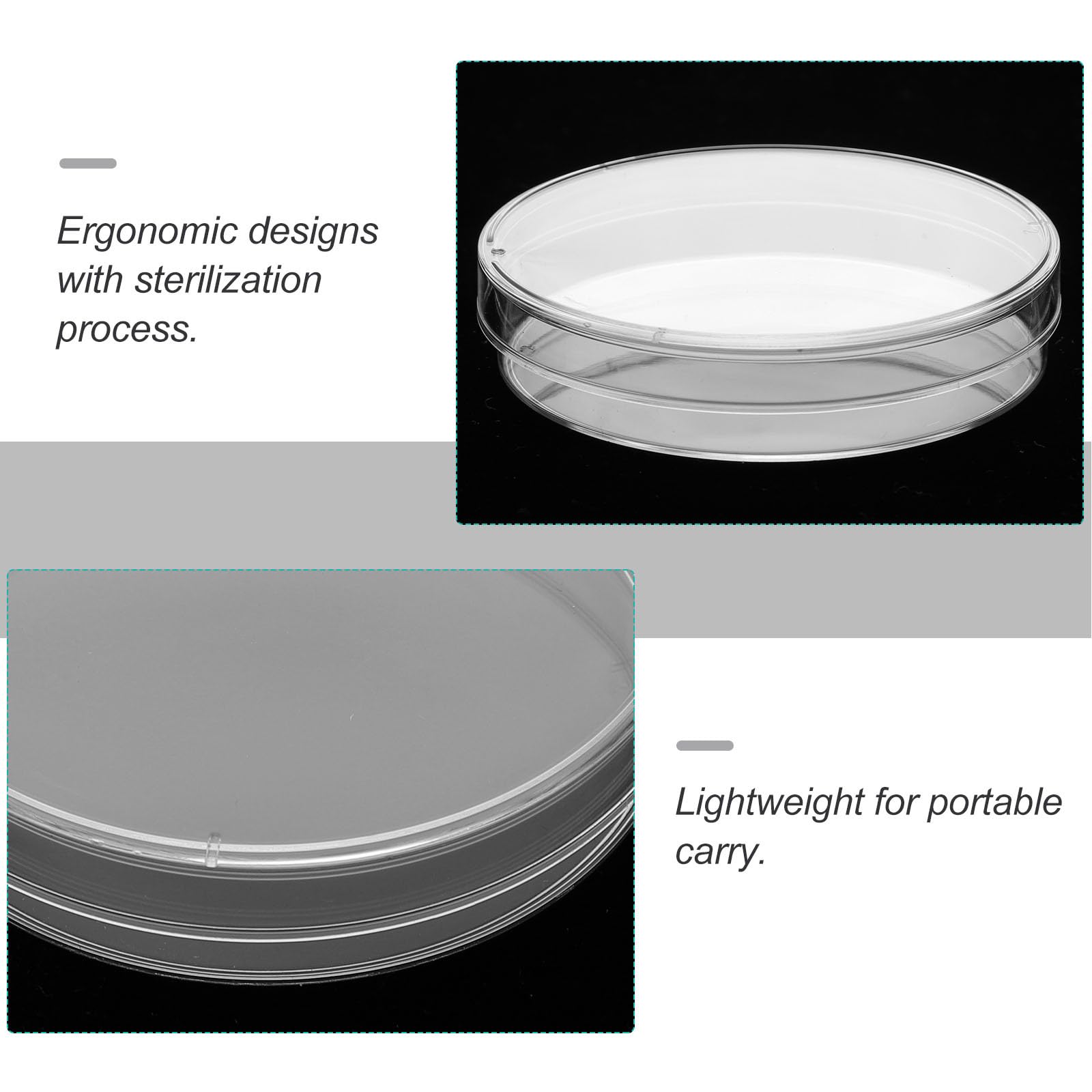 Petri Dishes Agar Plates, Plastic Petri Dish with Lid 70mm Petri Plates for Lab Experiment Biology Microbiology Studies School Teaching, 20pcs