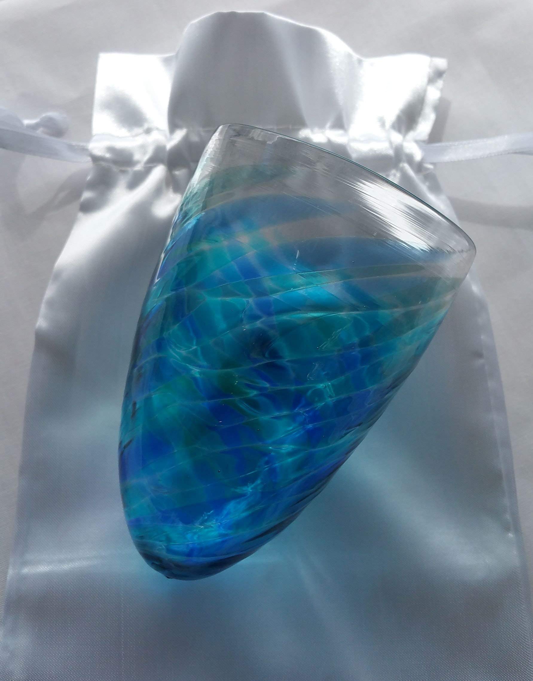 Jewish Wedding Glass to Break - Blue and Purple