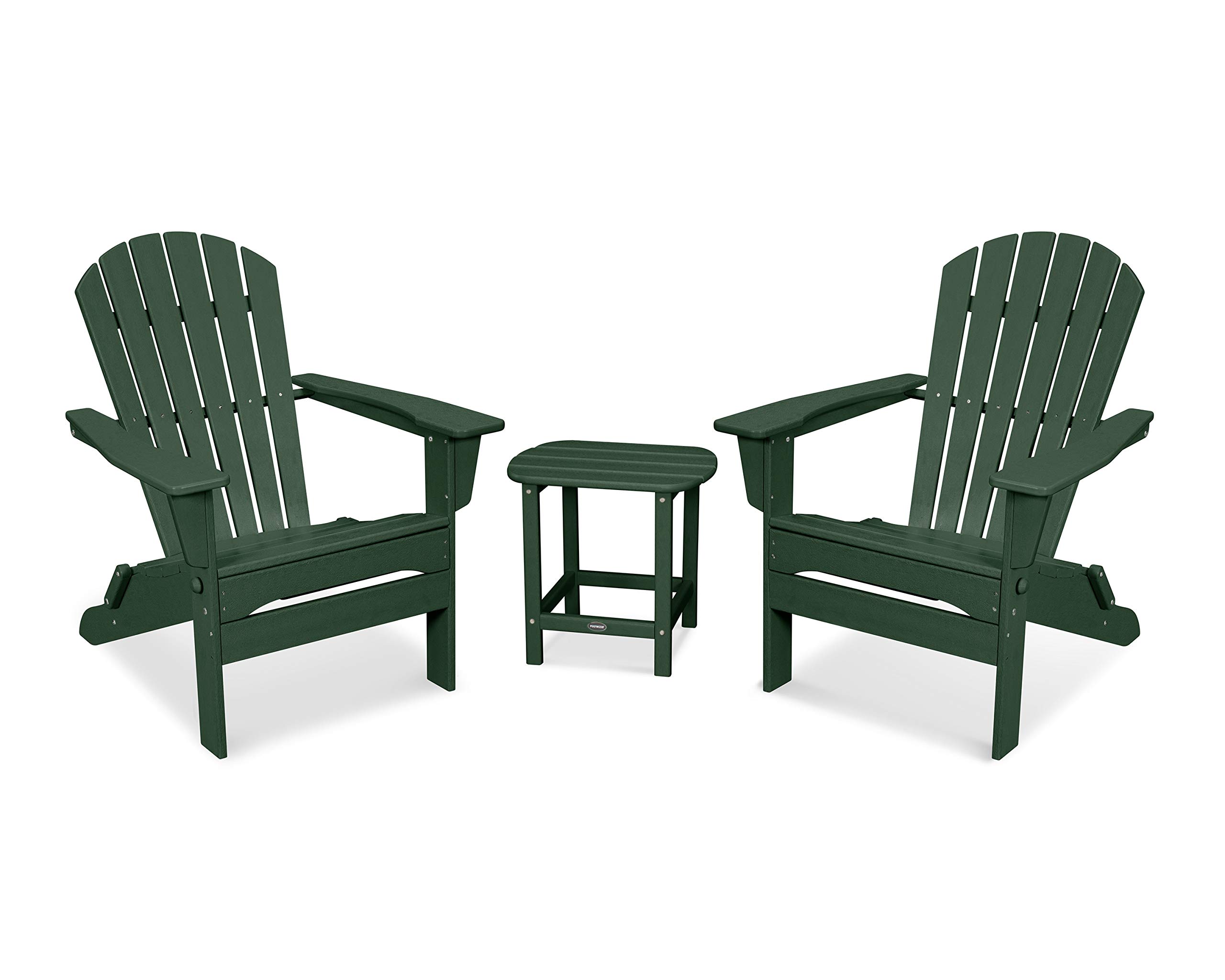 POLYWOOD South Beach 3-Piece Adirondack Chair Set with Side Table