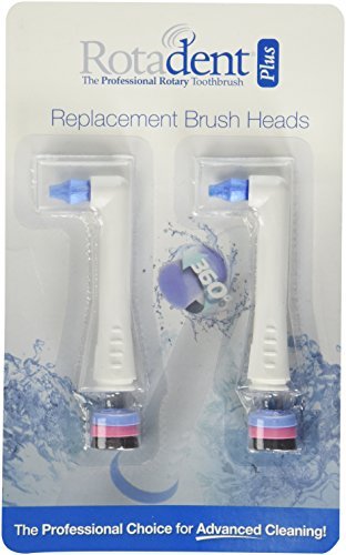 Rotadent® Plus Brush Head (Short-Tip), Pack of 2 Replacement Brush Heads. (Only fits The Rotadent Plus Toothbrush)