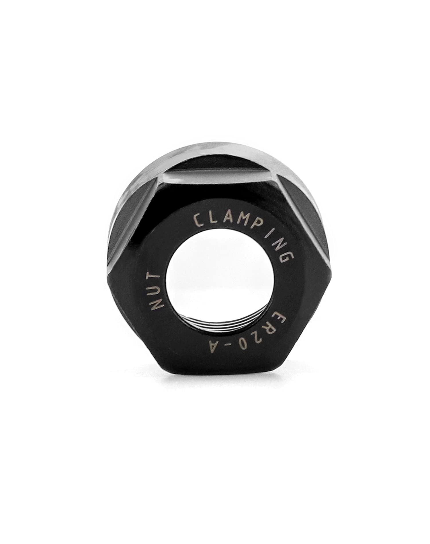 QWORK ER20 A Collet Clamping Nuts for CNC Milling Chuck Holder Lathe, 4 Pack (Black)
