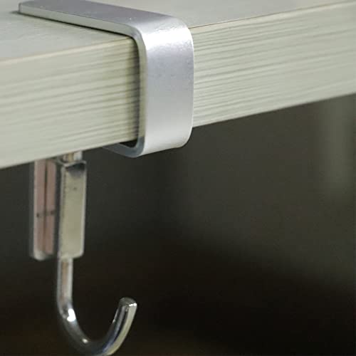 JfwuHap Student Desk Space Aluminium Alloy Nail-Free Hook 2 Pack Office Bag Hook Clothes Hook (2.6cm/1.02",Suitable for 2.5 cm/0.98" Thick Plate.)