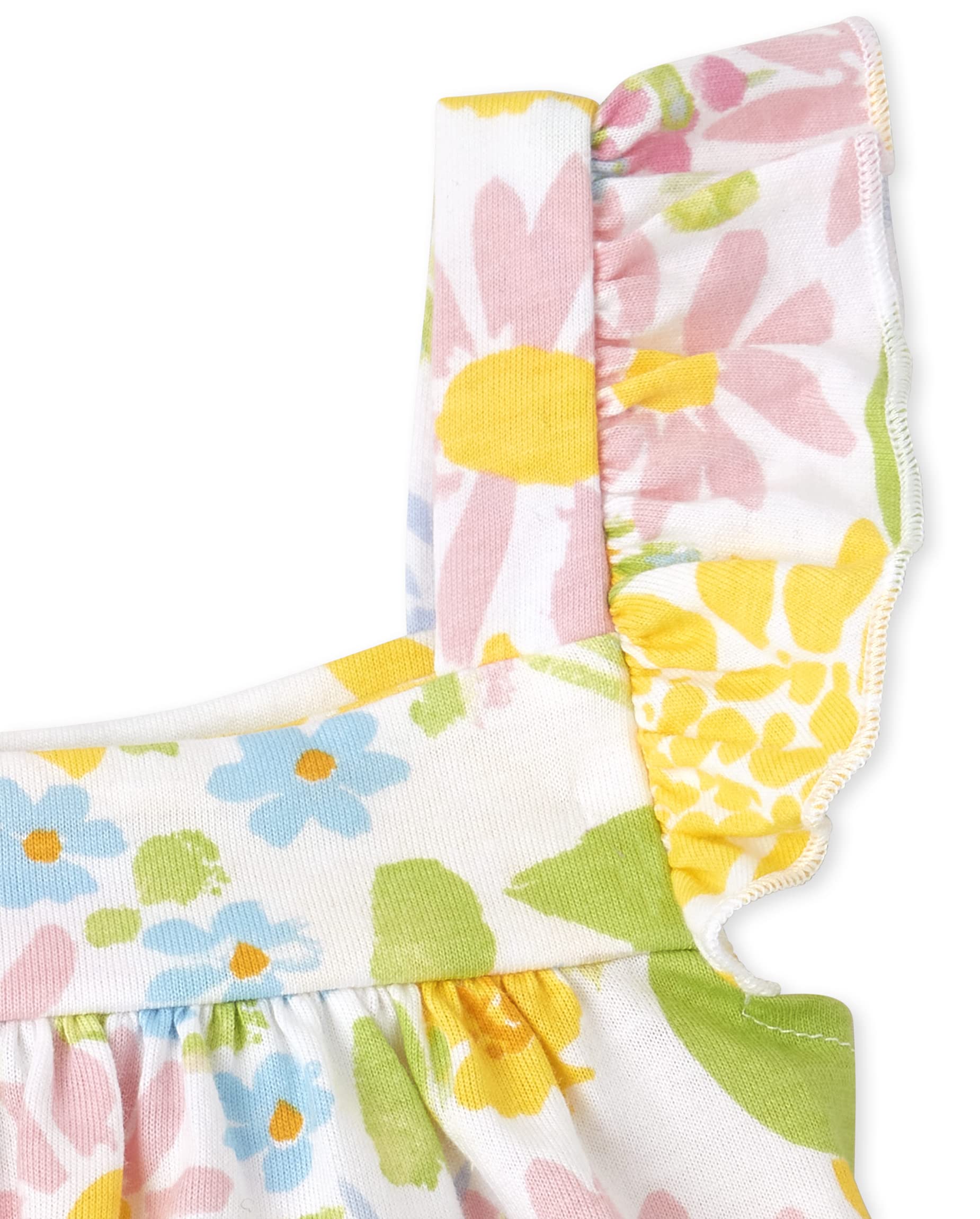 The Children's Place Baby Girls Sleeveless Playwear Sets 3-Pack, Pastel Floral, 12-18 Months