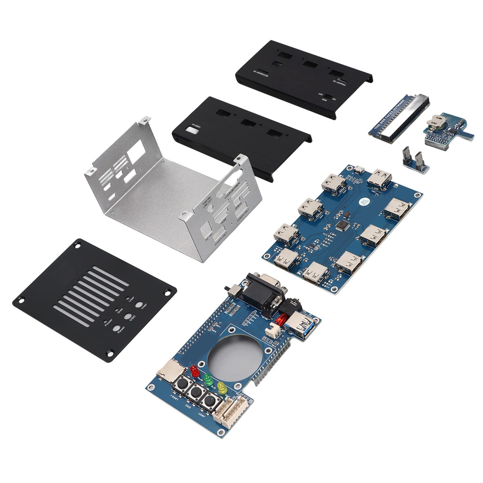 Jeankak Mister FPGA Metal Housing Kit, 32Mb SDRAM Board with Tutorial, USB Hub V2.1 Io Board Metal Housing Set for Simulates Game Consoles, Computers, and Arcade Boards