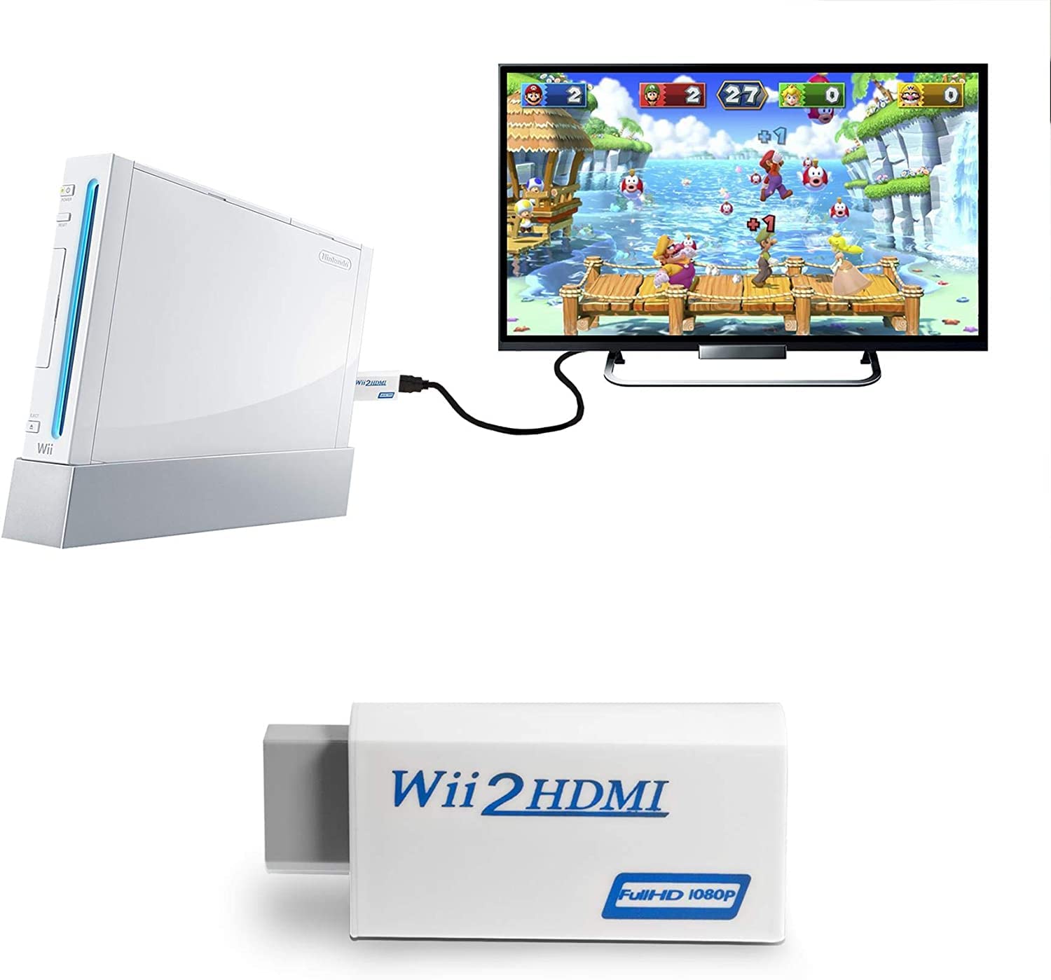 THE CIMPLE CO Compatible with: Wii to HDMI Adapter - Compatible with: Nintendo, Includes HDMI