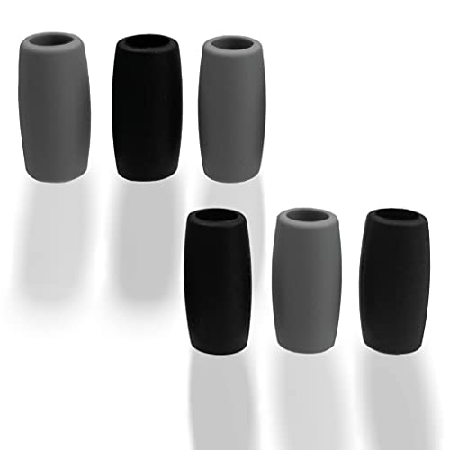 Friendly Straw 6 Pack Metal Straw Covers, Silicone Tips for .5" Wide Boba Stainless Steel Metal Straws (Dark Colors)