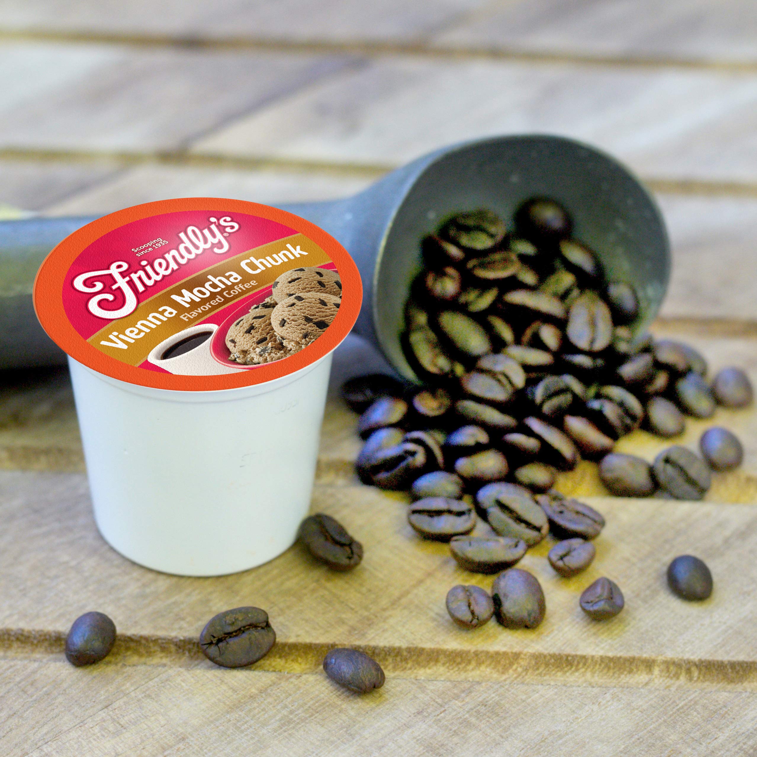 Friendly's Flavored Ice Cream Coffee Pods, Compatible with Keurig K Cup Brewers (Vienna Mocha Chunk, 40 Count)
