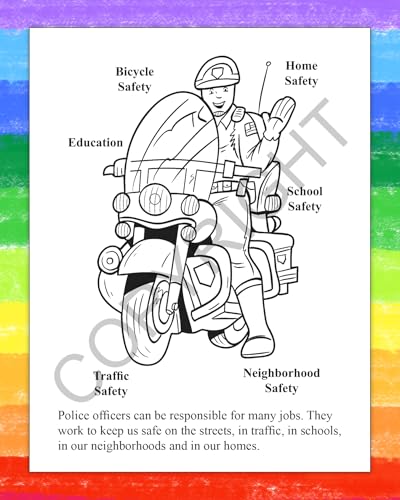 ZOCO - A Visit to The Police Station - Coloring Books (25 Bulk Pack, Without Crayons) - Games, Puzzles, Fun Activities, Gifts for Kids