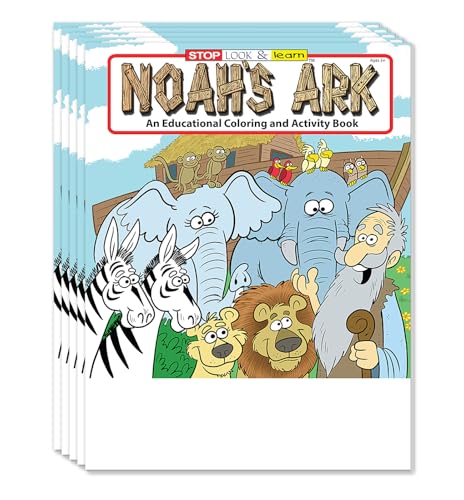 ZOCO - Noah's Ark - Religious Coloring Books (25 Bulk Pack, Without Crayons) - Christian Activity Books for Kids - Sunday School Crafts