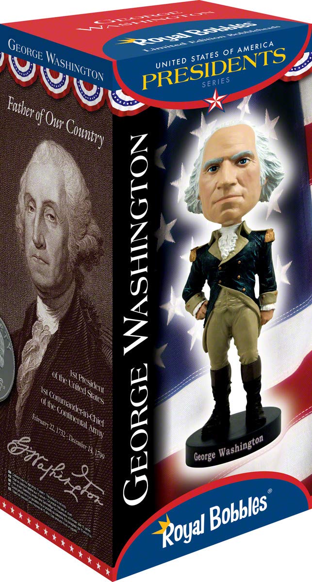 Royal Bobbles George Washington Bobblehead, Premium Polyresin Lifelike Figure, Unique Serial Number, Exquisite Detail