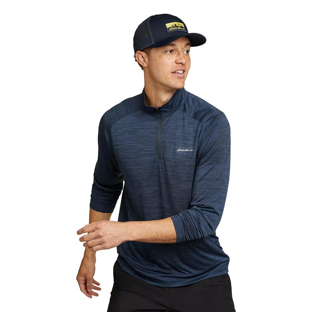 Eddie Bauer Men's Resolution Long-Sleeve 1/4-Zip, Atlantic, Medium