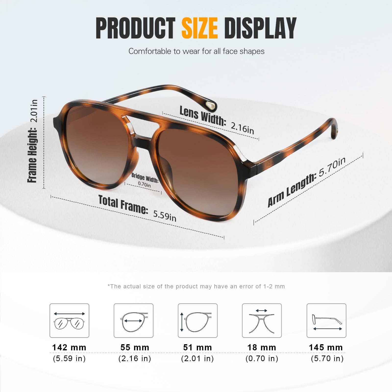 Jectieey Polarized Aviator Sunglasses for Womens Men Trendy 2024 Square Classic 70s Sun Glasses TR90