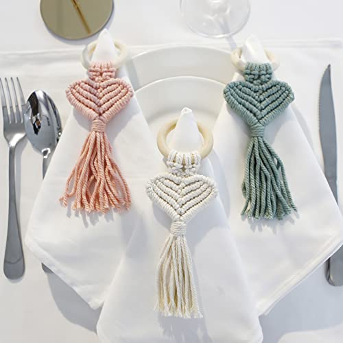 ZOONAI Hanging Handmade Weaving Love Pendant Car Ornament Modern Home Decoration Accessories Hanging Pendant for Bedroom Nursery Room (White)