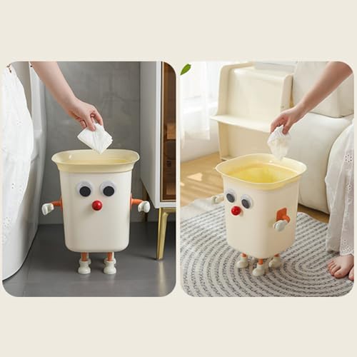 LEADSDGE Trash Bin DIYs Kitchen Container Bin Funny Large Eye Trash Bin Garbage Can For Office Kids Bedroom Bathroom Home Decorations