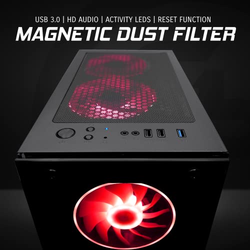 GAMINGPOWERPC G1 Gaming PC, Computer, Desktop, Prebuilt PC with RGB, AMD Ryzen 5 5600G 3.9GHz CPU, 7 Cores Radeon iGPU Graphics 1.9Mhz, 16GB DDR4 RAM, 512GB SSD, WiFi, Windows 11 (G102)