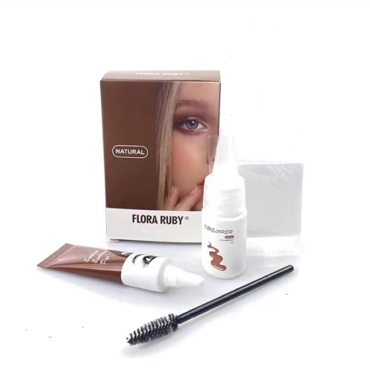 Hair Color Kit, 2 In 1 Semi Permanent Color Set, Prefessional 8 Weeks Long Lasting Makeup for Salon & Home Use(Brown)