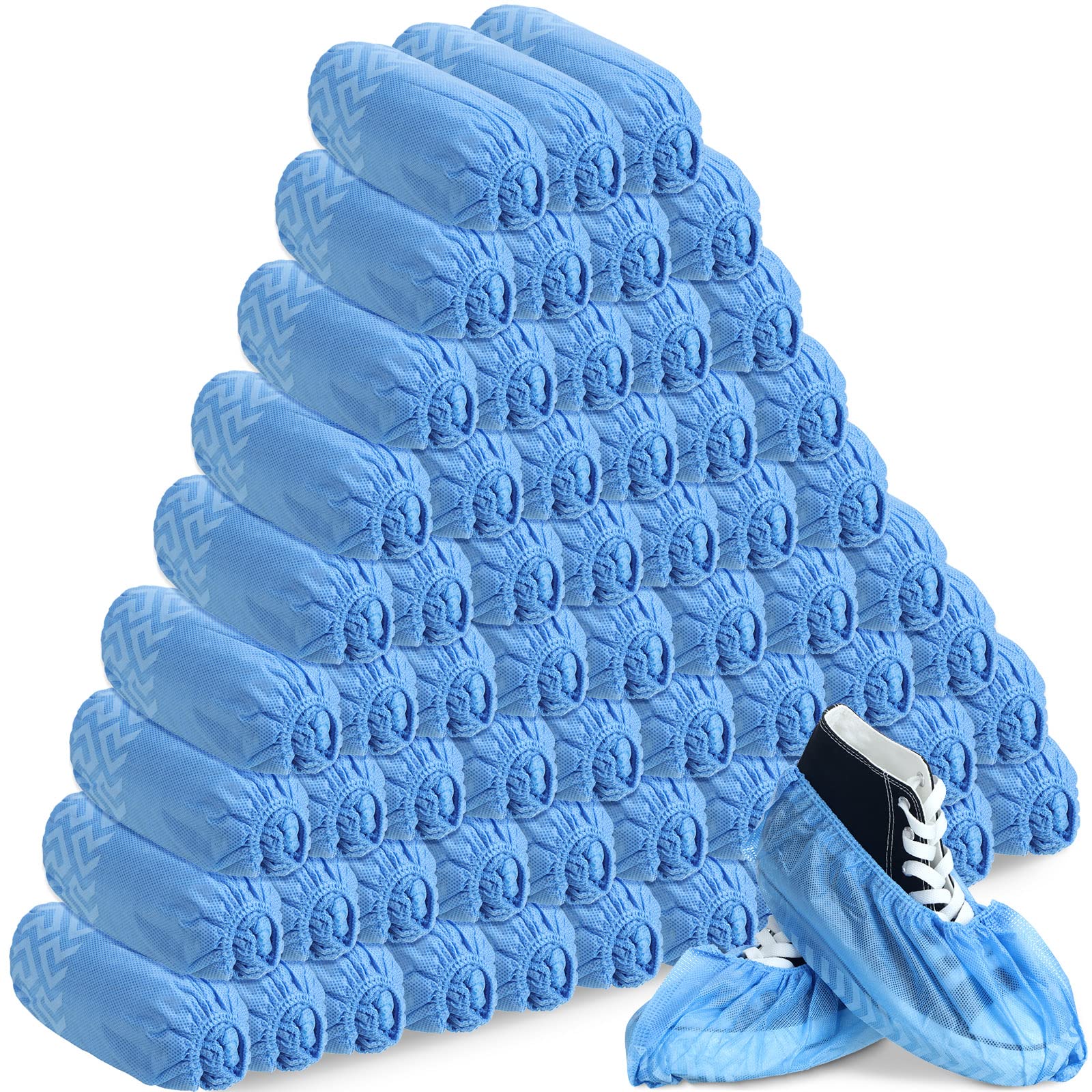 Jeere 600 Packs Disposable Boot Shoe Covers Non Slip Thick Extra Booties for Shoes Covers Durable Boot Covers for Men Women Virtually Most Shoes, Blue