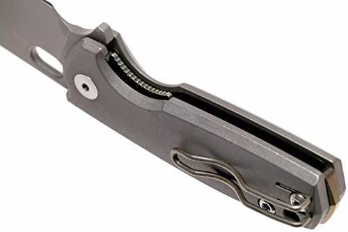 FOX Knives Baby Core Folding Pocket Knife, M390 Super Steel Blade, Carbon Fiber, Micarta, or Titanium Handle Options, Designed by Jesper Voxnæs, Made in Italy (Titanium)