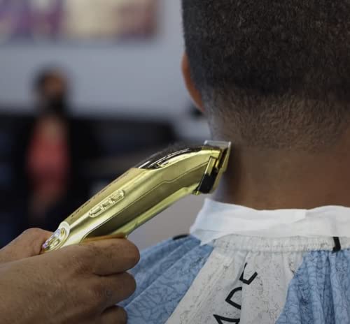 GAMMA+ Replacement Fixed Gold Titanium Fade Hair Clipper Blade with Moving Gold Titanium Slim Tooth Cutter Set