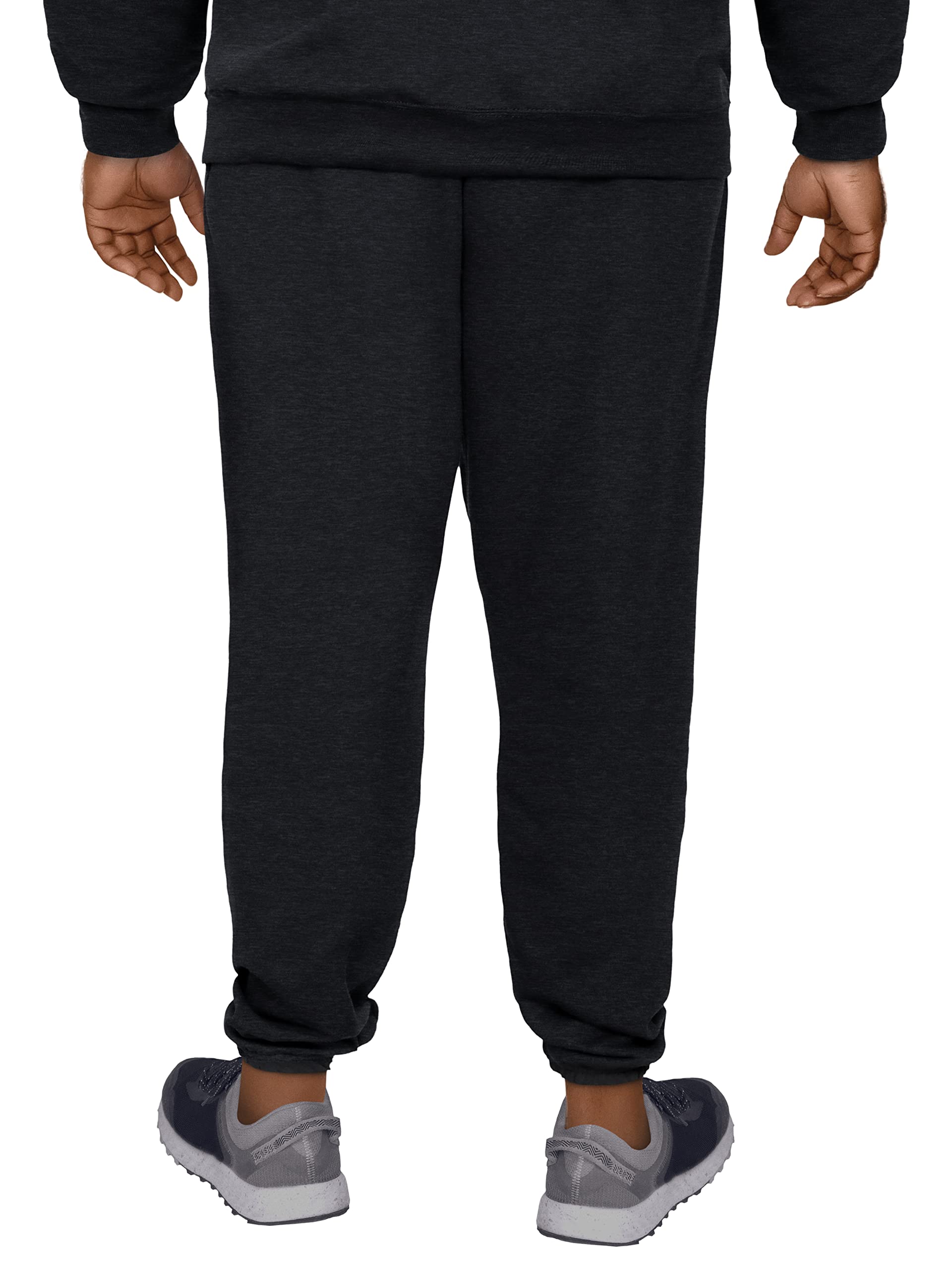 Fruit of the Loom Men's Tall Eversoft Fleece Elastic Bottom Sweatpants with Pockets, Relaxed Fit, Moisture Wicking, Breathable, Black Heather, 3X-Large Big