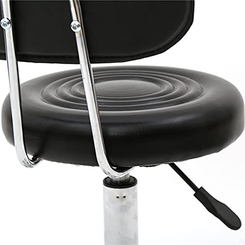 NALLBEIRRAA PU Leather Rolling Stool with Foot Rest Ergonomic Swivel Height Adjustment Task Chair Work Office Massage Stools for Spa Drafting Salon Tattoo Clinic Dentist Beauty Home Office (Black9)