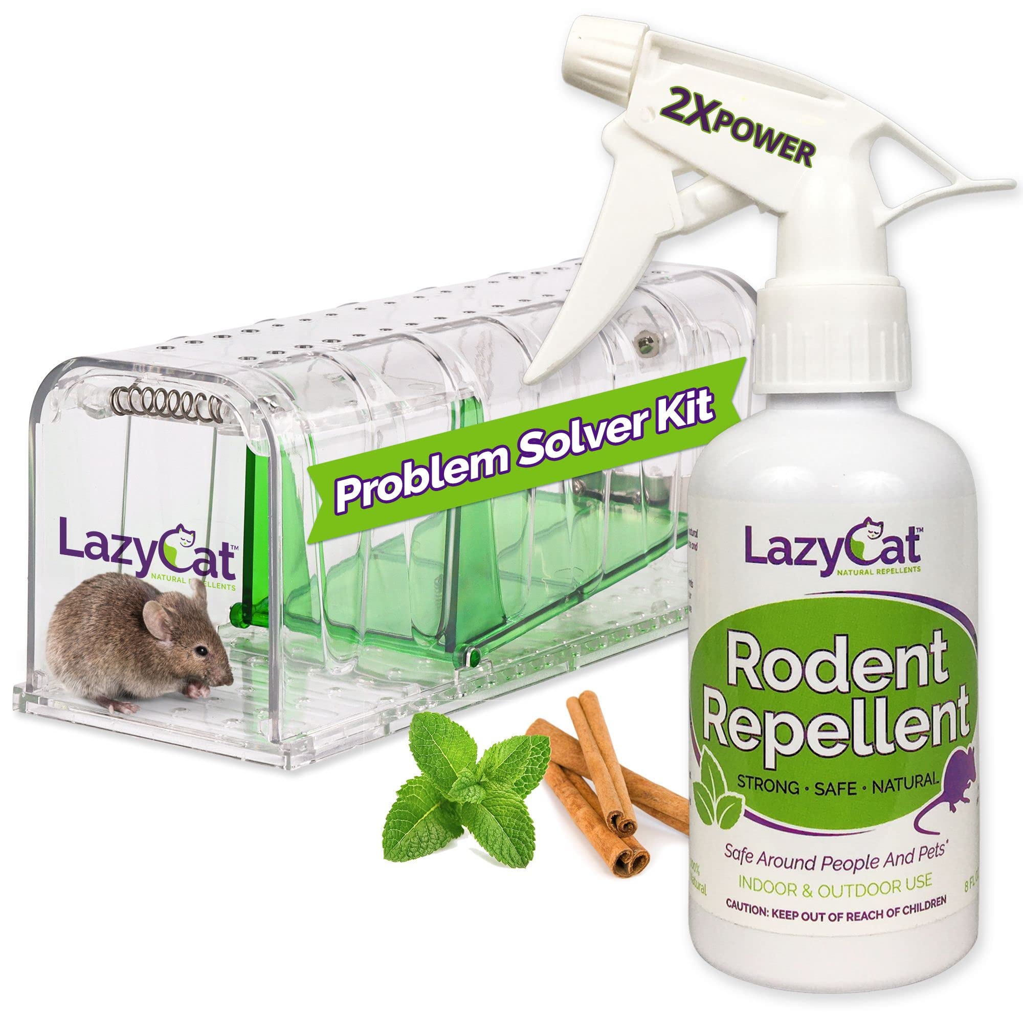 Humane Mouse Trap & Mouse Repellent Kit; Live Mouse Trap Catch and Release Kid Safe & Pet Safe Easy Set for Small Rodents Sensitive Trigger Plus Peppermint Oil Mice Repellent Spray â Reusable Indoor