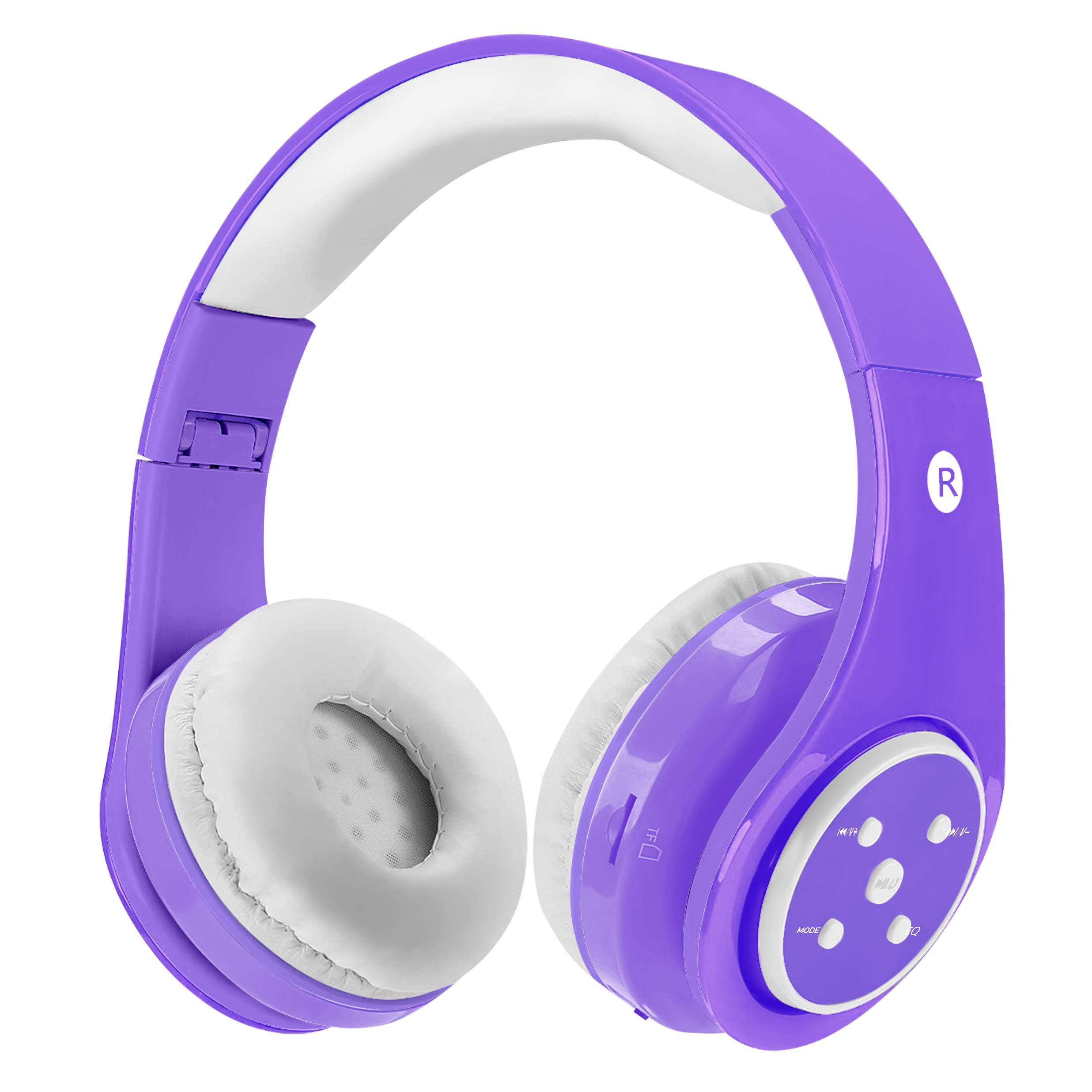 Woice Kids Wireless Bluetooth Headphones Volume Limited 85db/110db Stereo Sound Over-Ear Foldable Children Headphones with Mic SD Card Slot up to 16 Hours Play time for Boys Girls Adults (Purple)