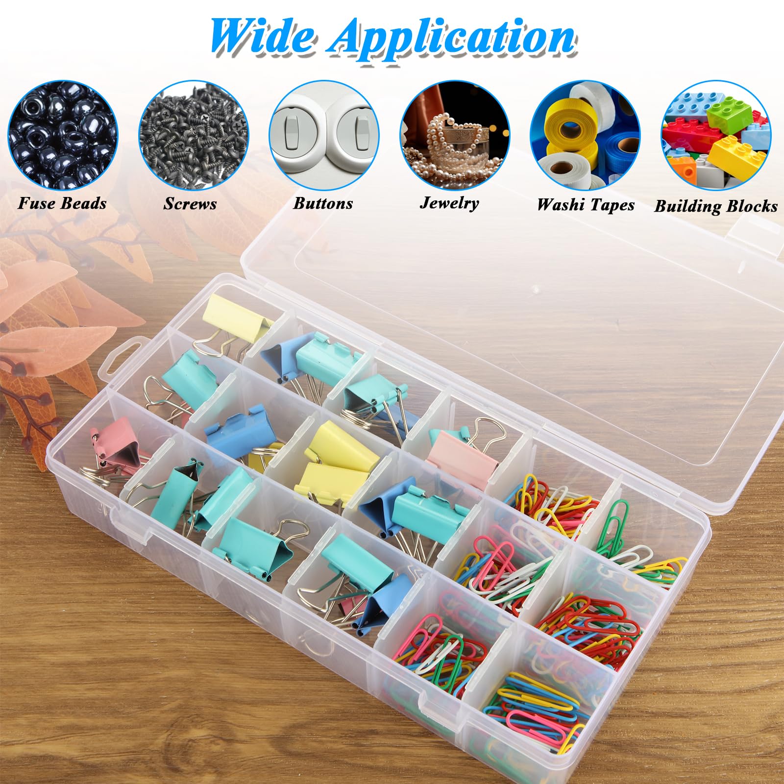 LOLYSIC 10 Pack 18 Grids Plastic Compartment Container, Clear Plastic Organizer Container Storage Box with Dividers for Jewelry, Art DIY Crafts, Washi Tapes, Beads, and Small Parts
