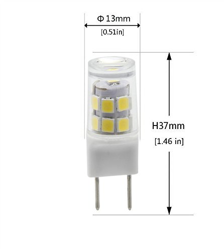 New G8 LED Light Bulb, G8 GY8.6 Bi-pin Base, 3W 120V 20W 35W Halogen Replacement Bulb for Under Counter Kitchen Lighting, Under-Cabinet Light, Puck Light (5-Pack) (White Color)