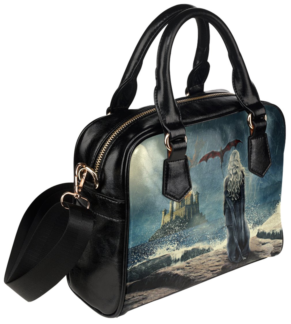 Women Female Crossbody Shoulder Top-handle Bags Shell Handbag with Daenerys Targaryen-Game of Thrones Pattern