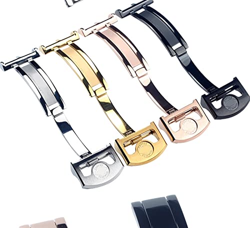 EEOMOiK for IWC Strap Buckle 316L Stainless Steel Folding Buckle 18mm (Color : Rose Gold)